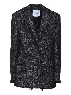 MSGM Fringed Edge Blazer - Black