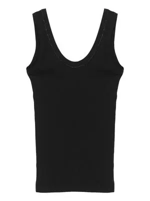 Brunello Cucinelli Ribbed Cotton Tank Top - Black