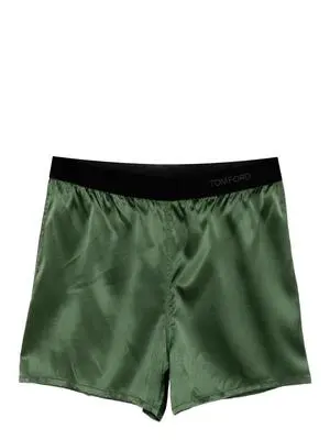 TOM FORD Silk Pajama Shorts - Green
