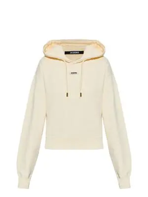 Jacquemus Le Hoodie Gros Grain Cropped Hoodie - Beige