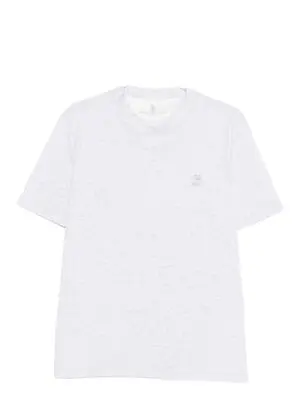 Brunello Cucinelli Logo Cotton T-shirt - Grey