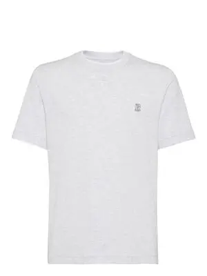 Brunello Cucinelli Logo Cotton T-shirt - Grey
