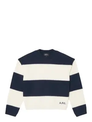 A.p.c. Penny Striped Crewneck Sweater - Blue
