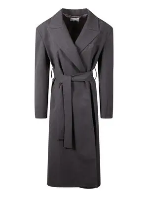 THE NINA STUDIO Belted Trench Coat - Grey