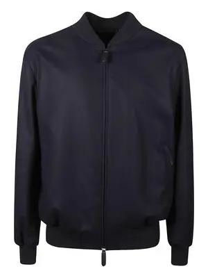 Giorgio Armani Zip-up Bomber Jacket - Blue