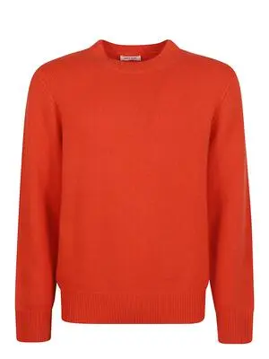 Soft Goat Round Neck Sweater - Orange