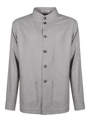 Tagliatore Tempesta Jacket With Mandarin Collar - Grey