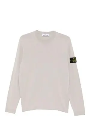 Stone Island Stone Island Cotton Crewneck Sweater With Logo Patch Grey