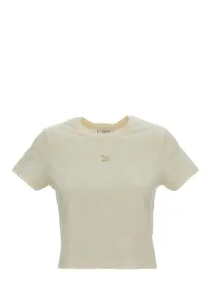 Maison Kitsuné MAISON KITSUNE Logo Cotton T-Shirt Beige