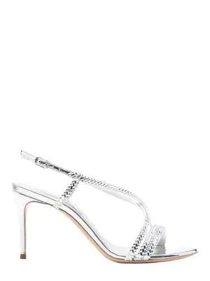 Casadei Starsway Julia Metallic Stiletto Heeled Sandals - Silver
