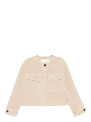Closed Cropped Utility Jacket - Beige