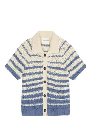 Closed Striped Cotton Cardigan - Blue