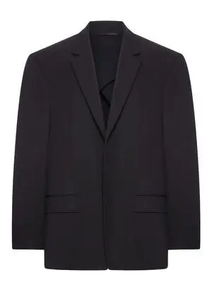 Balenciaga Tailored Wool Jacket With Notched Lapel - Black