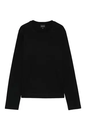 HERSKIND Cotton Crewneck Long Sleeve Sweater - Black