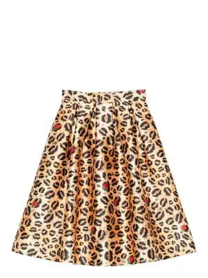 ALESSANDRO ENRIQUEZ Printed Midi Skirt - Beige