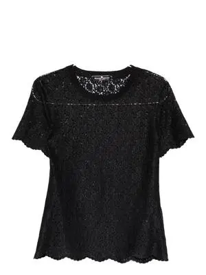 Ermanno Scervino Embroidered Lace T-shirt - Black