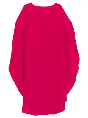 GIANLUCA CAPANNOLO Silk Midi Dress With Ruffled Sleeves - Red
