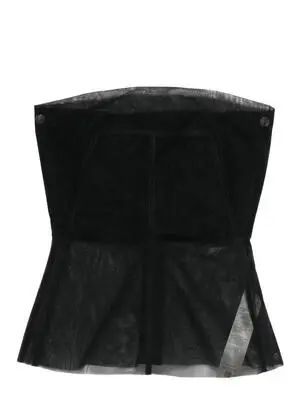 Rick Owens Strapless Bustier Top With Flared Hem - Black