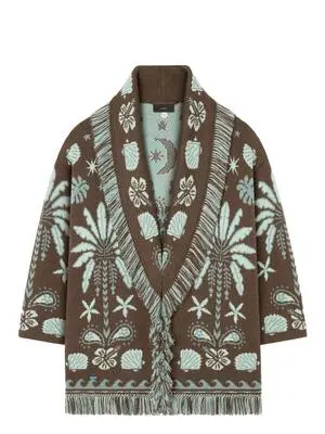 Alanui Echoes Of The Island Wool And Cotton Cardigan - Brown