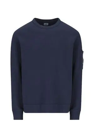 C.P. COMPANY Cotton Sweatshirt With Lens Detail - Blue