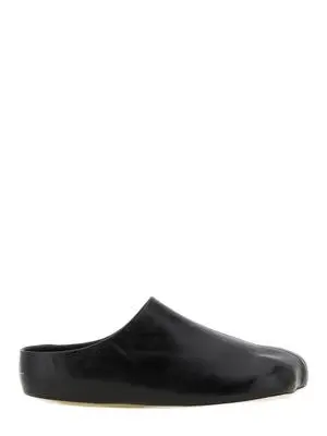 MAISON MARGIELA Leather Square Toe Slipper - Black