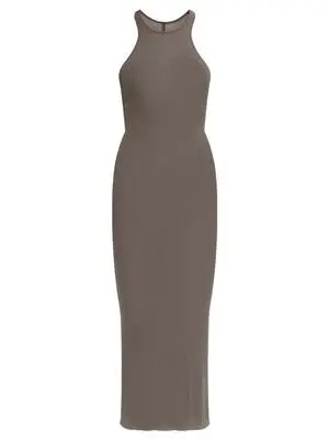 Rick Owens Ribbed Racerback Midi Dress - Grey