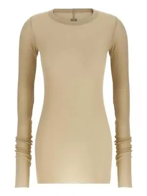 Rick Owens Long Sleeve Ribbed T-shirt - Beige