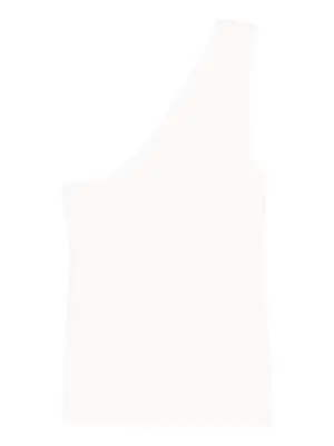 LISA YANG Sorea One-shoulder Top In Cotton And Cashmere - White