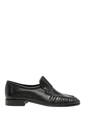 THE ROW Soft Leather Loafers - Black