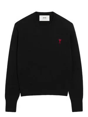 AMI Paris De Coeur Wool Sweater - Black