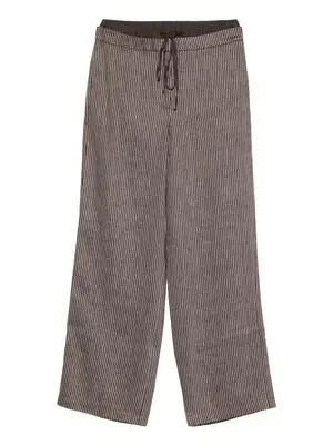 ALYSI Striped Wide Leg Trousers - Brown