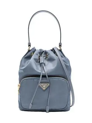 Prada Prada Duet Re-Nylon Bucket Bag Blue