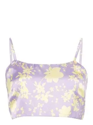 CATALINA Floral Print Spaghetti Strap Top - Purple