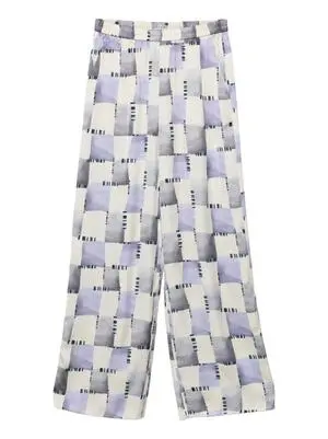 Emporio Armani Satin Wide Leg Trousers - Multi