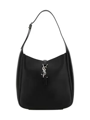 Saint Laurent Le 5 À 7 Leather Hobo Bag - Black