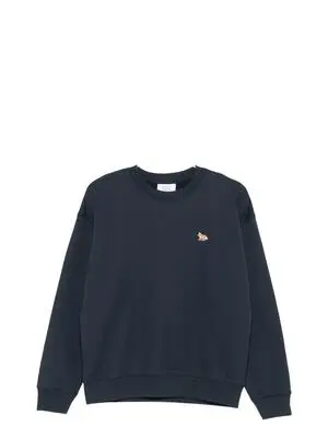 Maison Kitsuné Baby Fox Embroidered Cotton Sweatshirt - Blue