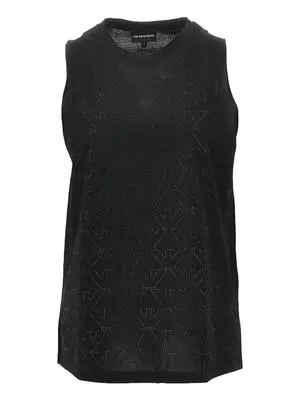 Emporio Armani Sleeveless Round Neck Tank Top - Black