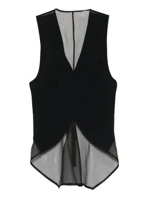 Emporio Armani Sheer-panel Waistcoat - Black