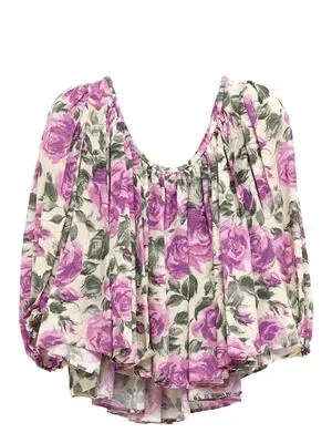 Chloé Printed Silk Blouse - Yellow