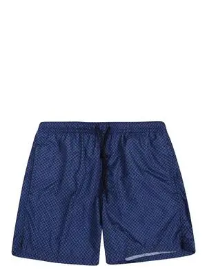 DRUMOHR Geometric Print Drawstring Swim Trunks - Blue