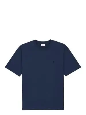 Saint Laurent Oversized Cassandre T-shirt In Piqu - Blue