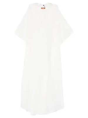Ermanno Scervino Long Kaftan Dress With Lace Trim - White
