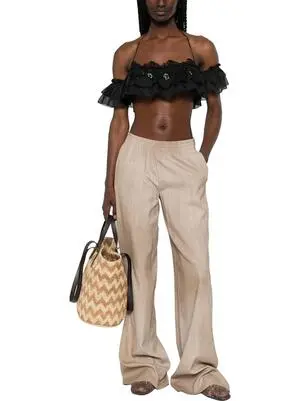 Ermanno Scervino Embroidered Off-shoulder Top - Black