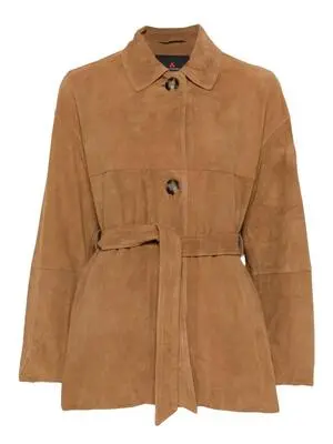 Peuterey Machuca Suede Leather Jacket - Brown