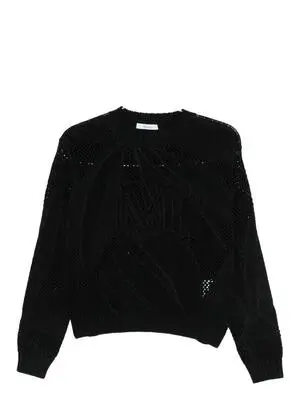 Max Mara Textured Crewneck Pullover - Black