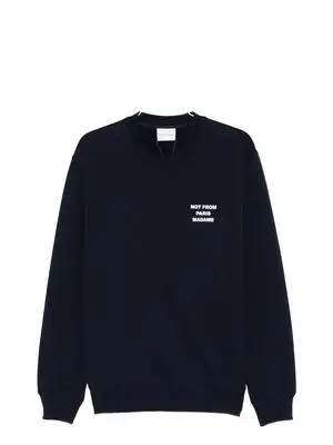 Drole De Monsieur Le Sweatshirt Slogan" Crewneck Sweatshirt - Blue