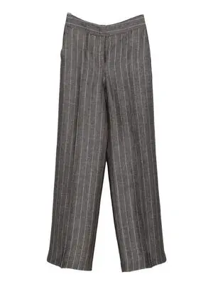 VIA MASINI 80 Pinstriped Tailored Trousers - Brown