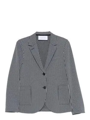 Harris Wharf London Cotton Blend Striped Blazer Jacket - Blue