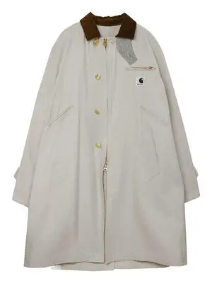 SACAI X CARHARTT WIP Trench Coat With Logo - White