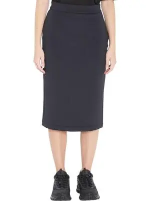 Moncler Midi Skirt With Back Slit - Black